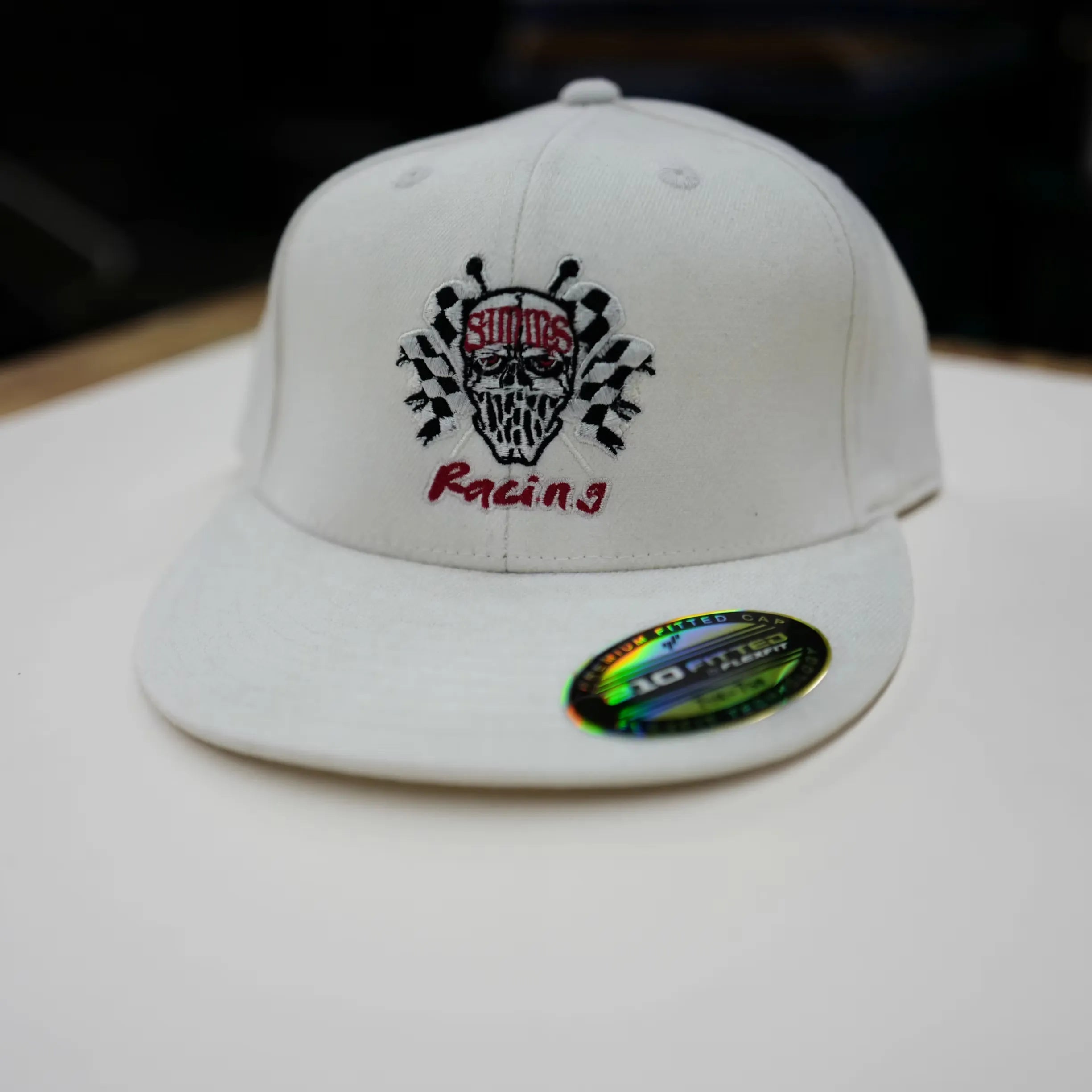 SIMMS Racing Skull Hat #021 Sturgis-Hat -White – Simms Custom Cycles
