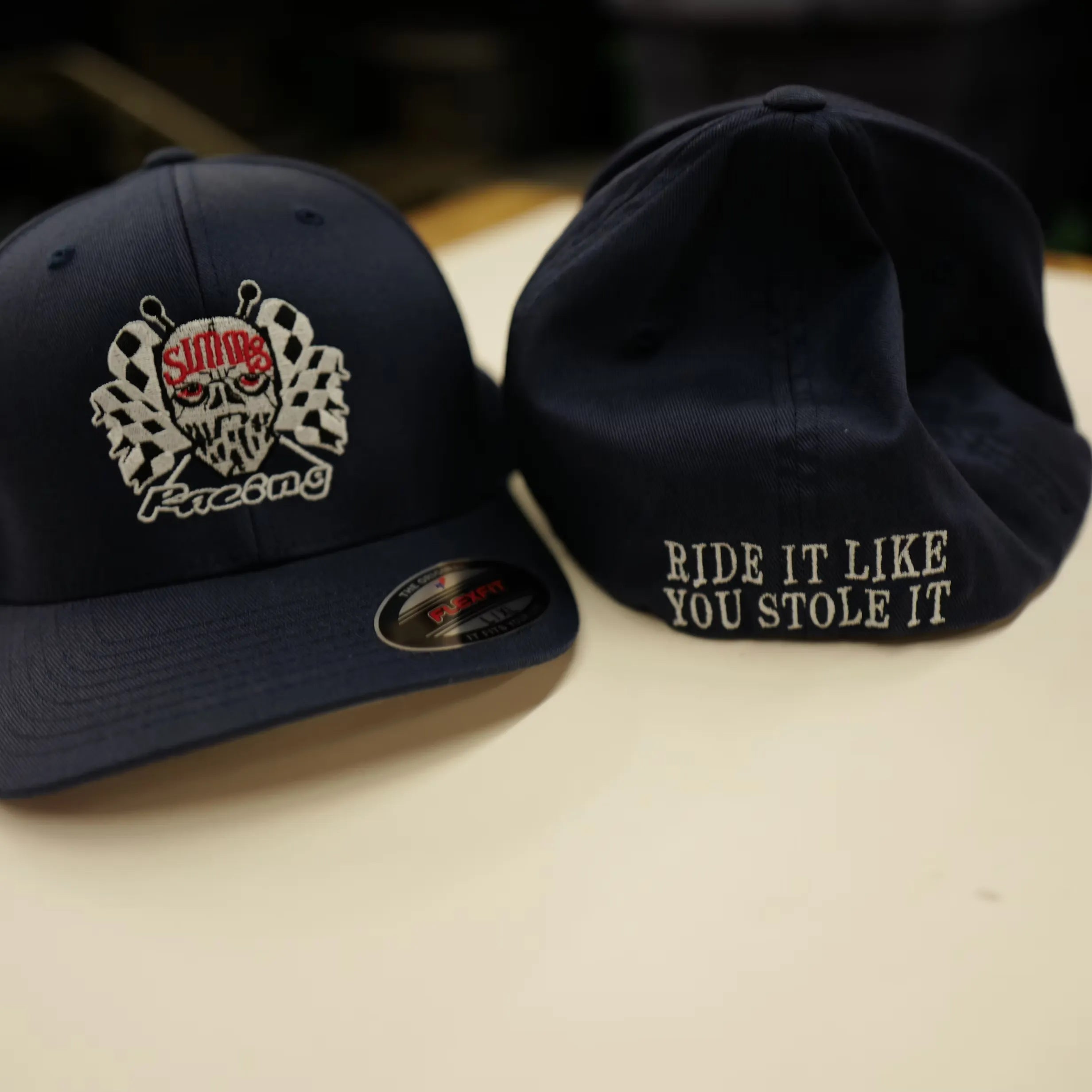 SIMMS Racing Flag Skull Hat -Black – Simms Custom Cycles