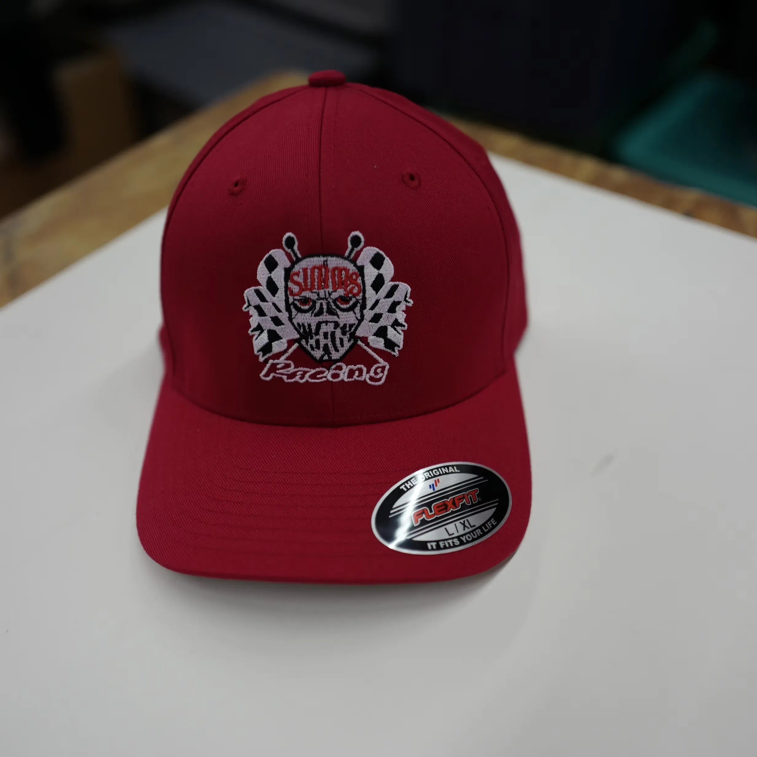 SIMMS Racing Skull Hat -Red – Simms Custom Cycles