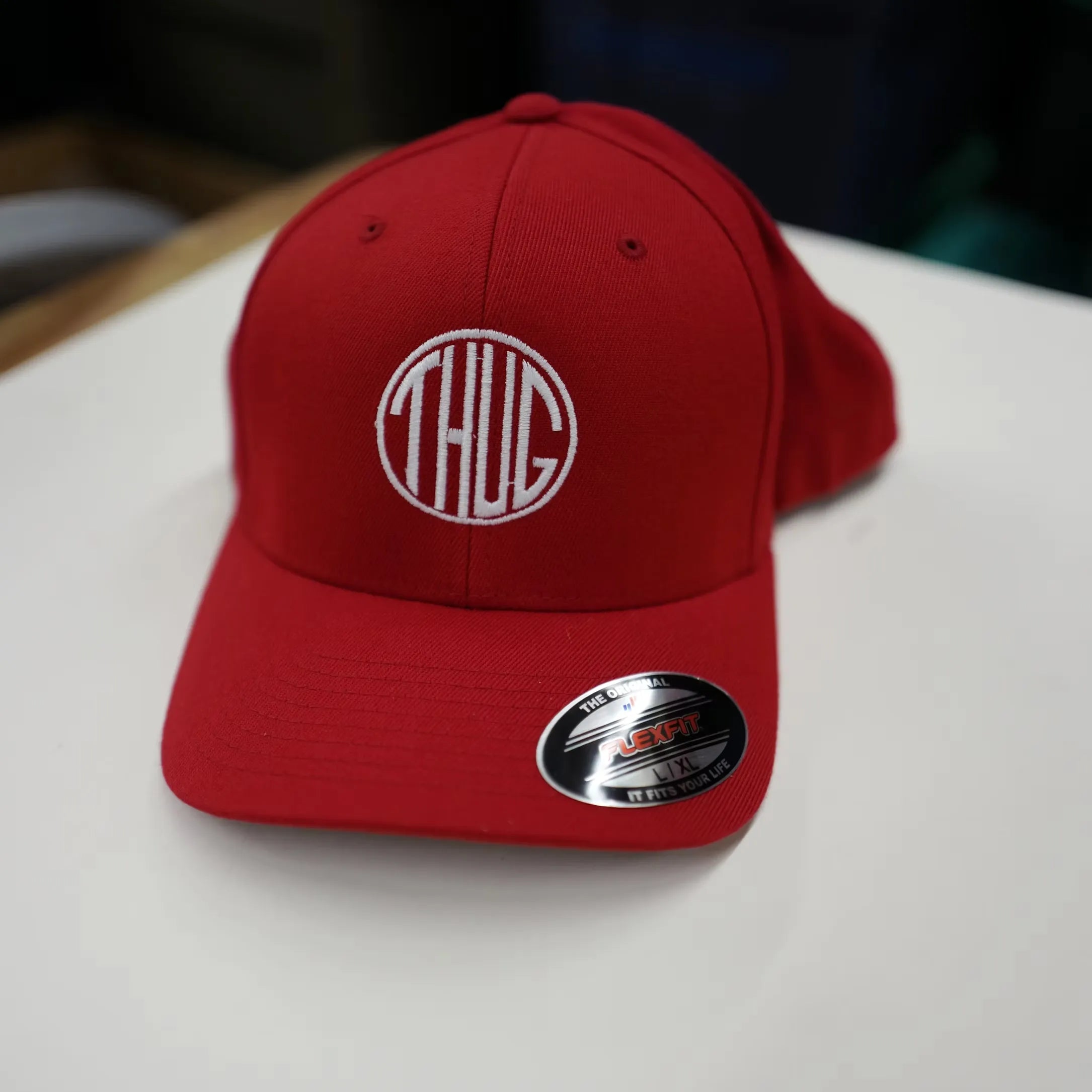 THUG Big White Logo Hat#013 Sturgis-Hat -Red w/White – Simms Custom Cycles