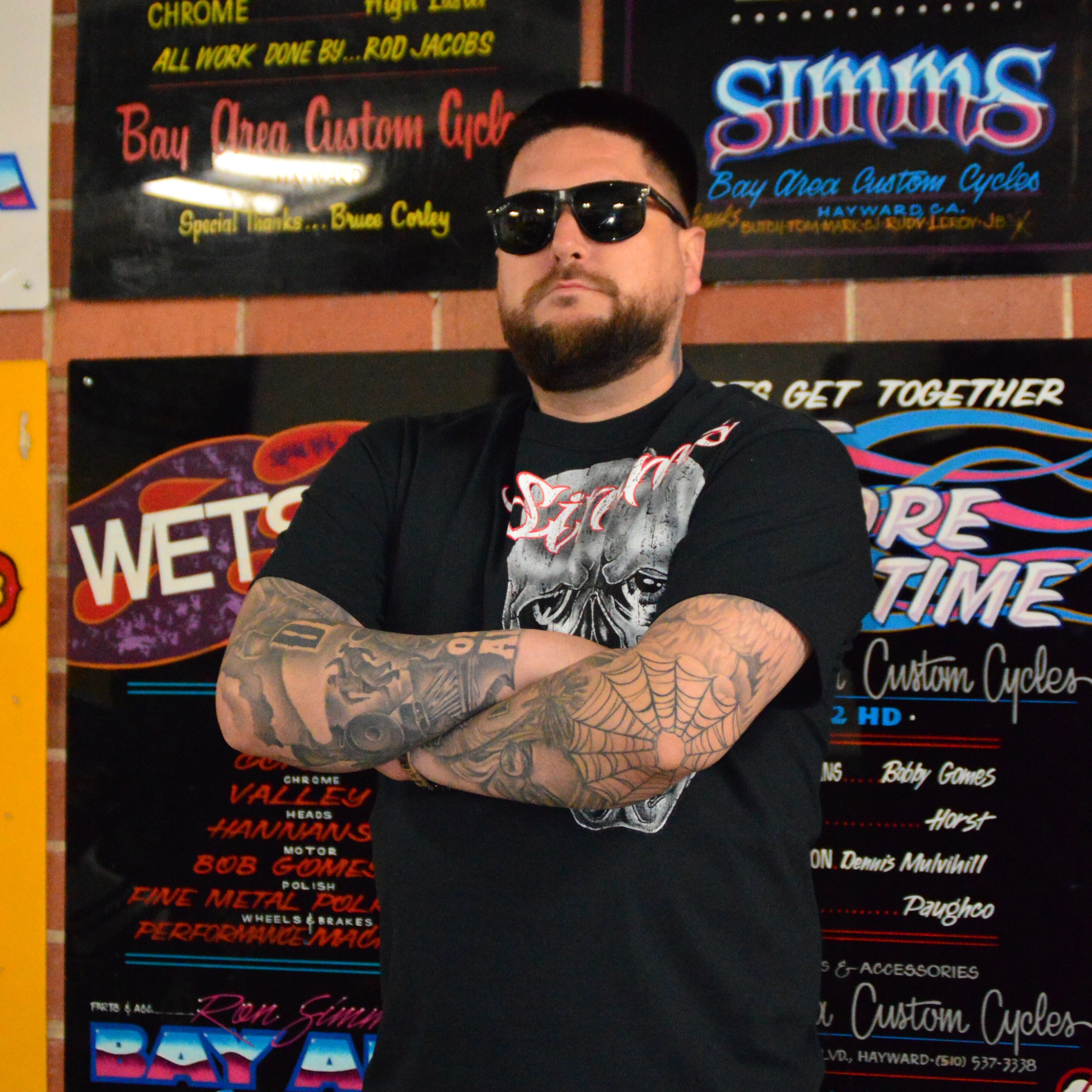 **SIMMS Skull TTE Tee -Black – Simms Custom Cycles